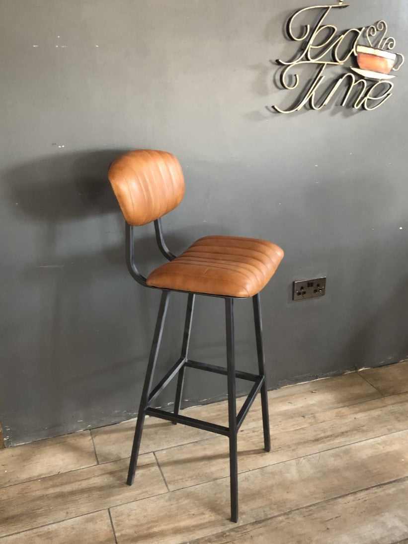 Genuine Leather High Back Bar Stool: Cassia – WillowTree Furniture